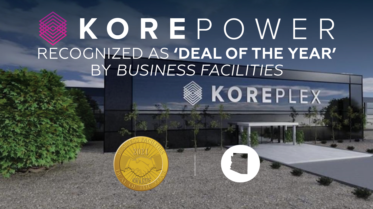 KORE Power Recognized As ‘Deal Of The Year’ by Business Facilities