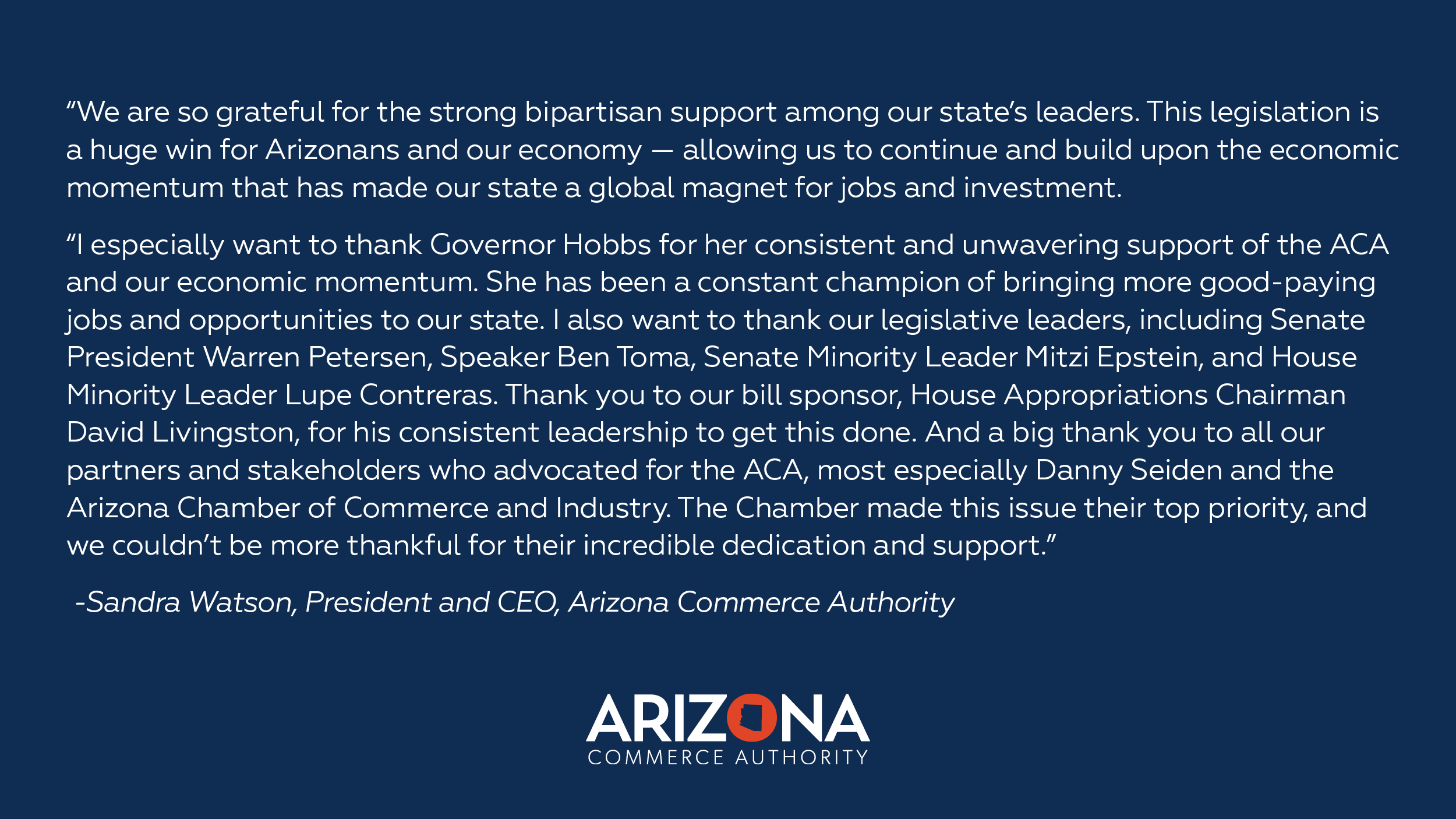 ACA Statement On Five Year Reauthorization from Governor, Legislature